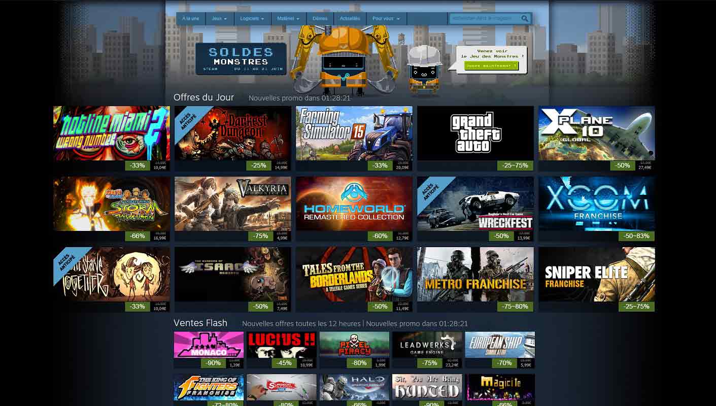 Actualités sur Steam la plateforme de distribution en ligne de jeux ...