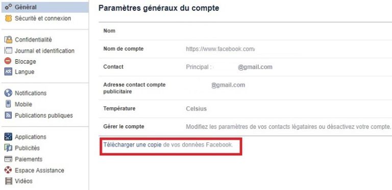 Facebook : comment télécharger vos données personnelles Facebook : comment télécharger vos données personnelles
