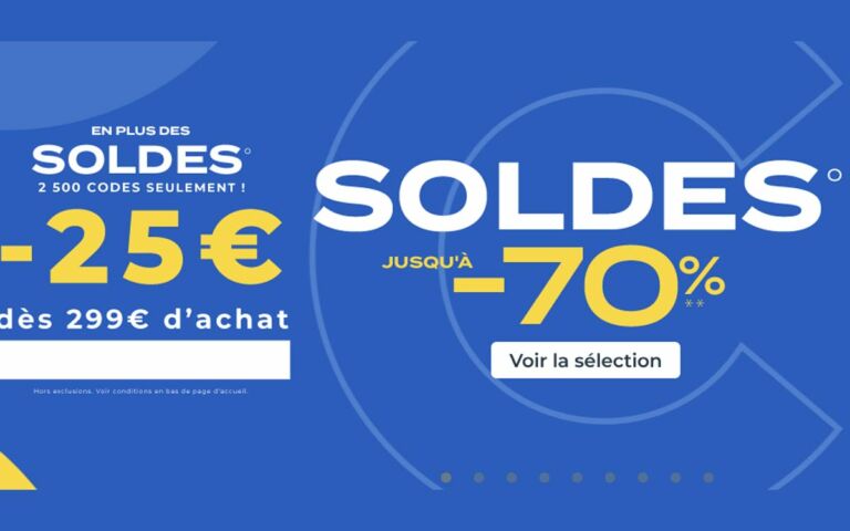 Code promo Cdiscount : 25 € de réduction dès 299 € d'achat pendant les soldes