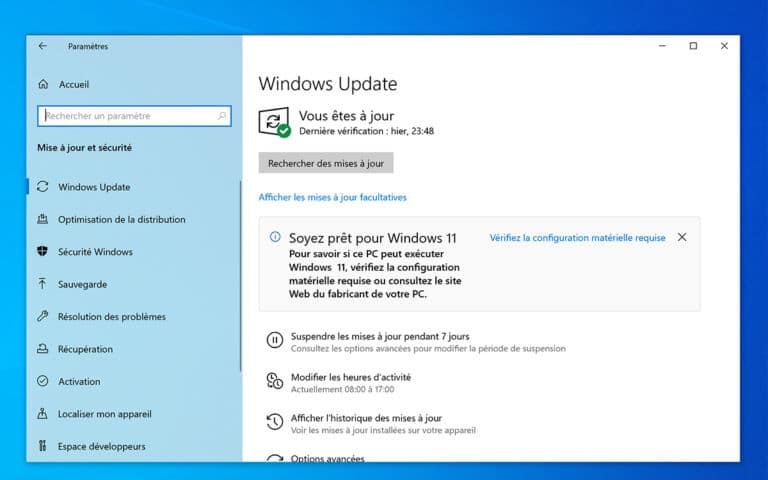 Comment mettre à jour Windows 10 et installer la mise a jour vers Windows 11 gratuitement