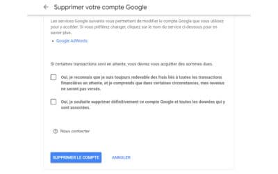 Comment supprimer son compte Google ou Gmail