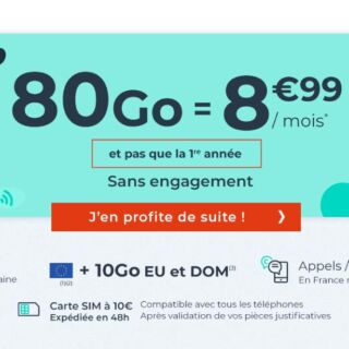 French Days : le forfait Cdiscount Mobile 60 Go est à 6,99 € par mois