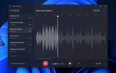 Windows 11 se dote d'une nouvelle application d'enregistrement audio