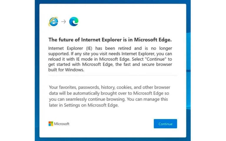 Internet Explorer : Microsoft commence à rediriger automatiquement les utilisateurs vers Edge
