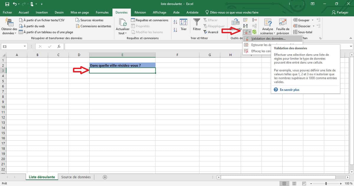Comment créer une liste déroulante sur Excel