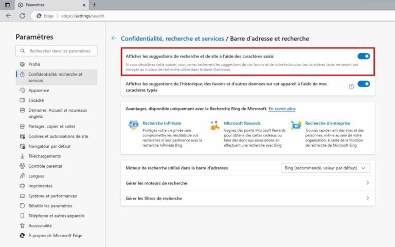 Microsoft Edge : comment désactiver les recherches récentes et empêcher ...